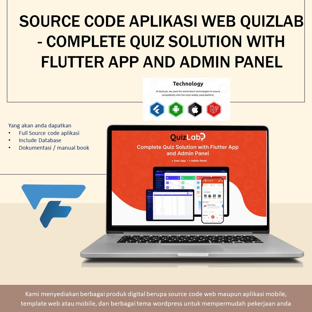 Jual SOURCE CODE APLIKASI WEB QUIZLAB - COMPLETE QUIZ SOLUTION WITH FLUTTER APP AND ADMIN PANEL ...
