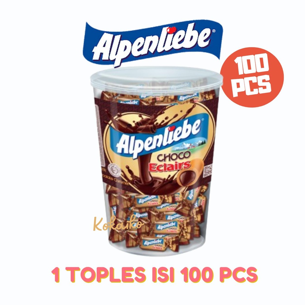 Jual Permen Alpenliebe Choco Eclairs 1 Toples isi 100 pcs Candy Snack ...