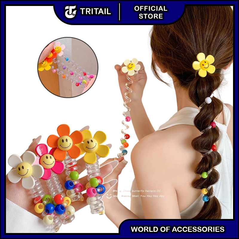 Jual Tritail - Ikat Rambut Anak Korea Spiral Model Bunga Matahari ...