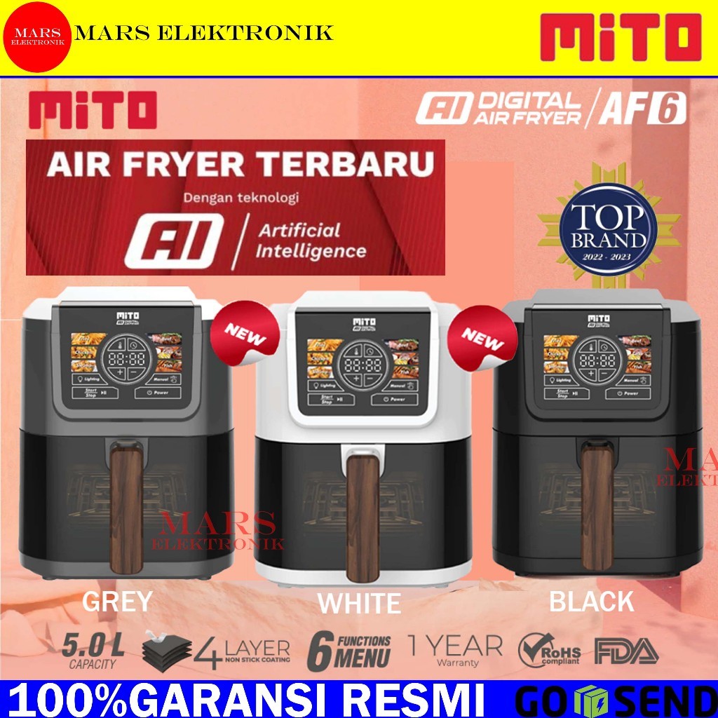 Jual MITO DIGITAL AIR FRYER AF6 - 5 LITER - NEW 2024 AI TECHNOLOGY - AIR FRYER MITO AF6 TERBARU ...