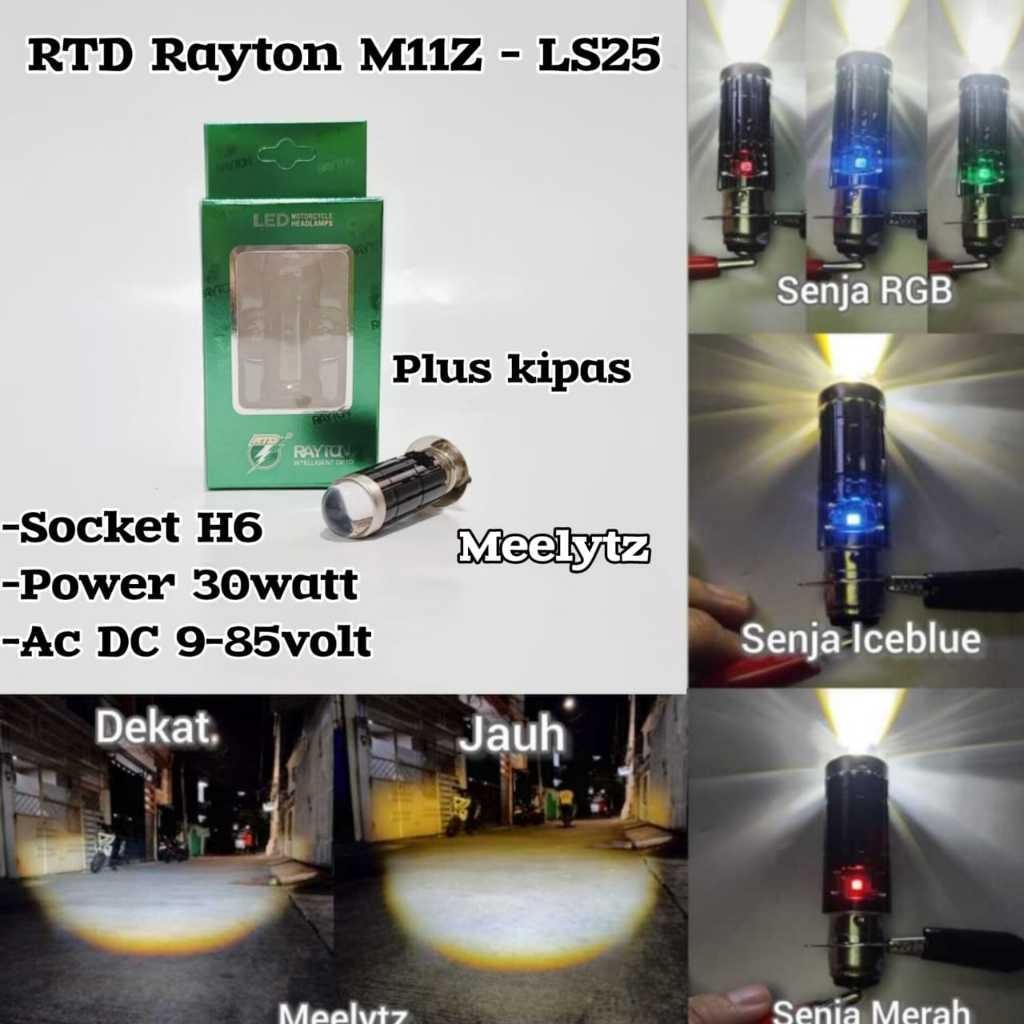 Jual Lampu Utama H6 RTD Rayton M11Z LS25 Senja RGB Light LED Laser High ...