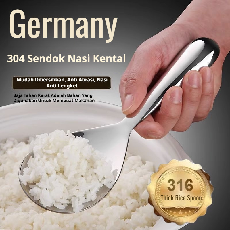 Jual ⚡【Lengkap Praktis】 Sendok Nasi Stainless Steel 316 Anti Lengket ⭐ ...