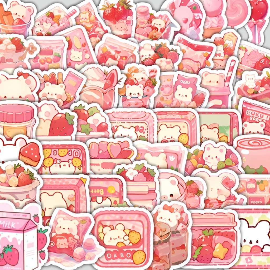 Jual Stiker Cutting Pack Stiker Snack Pink [Cemilan Warna Pink] Isi ...