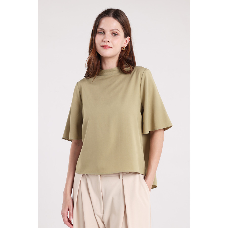 Jual MINIMAL - Butterfly - Blus Lengan Butterfly Wanita - Green ...