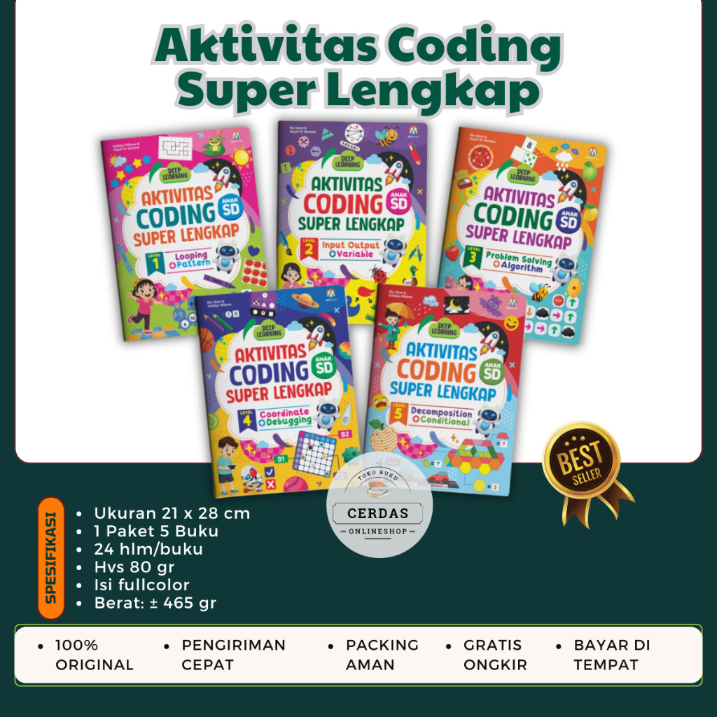 Jual Buku Paket Aktivitas Coding Anak SD Buku Belajar Coding Dasar Seru Bergambar Ziyadbooks ...