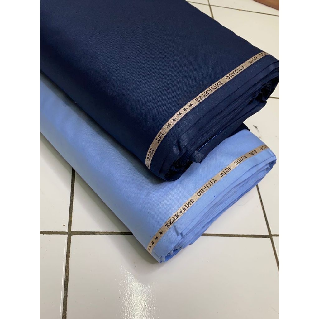 Jual BAHAN KAIN WOOL AND SLIK BIRU PREMIUM Katun Seragam pdh safari ...