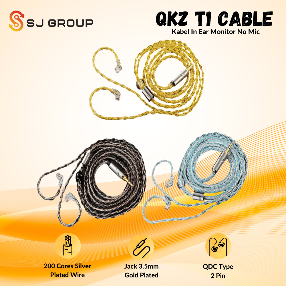 Jual QKZ T1 Cable Only Kabel IEM Upgrade 200 Cores 8 Strand FOR KZ QKZ TRN CCA QDC Type 2 pin ...