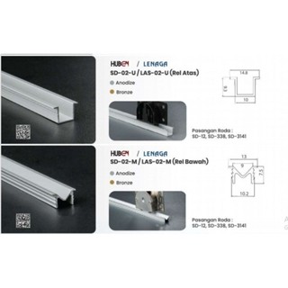 Jual Rel Lemari Bawah Huben SD-02-M Panjang 75 100 150 cm / Rel Pintu Bawah Sliding Door Pintu ...