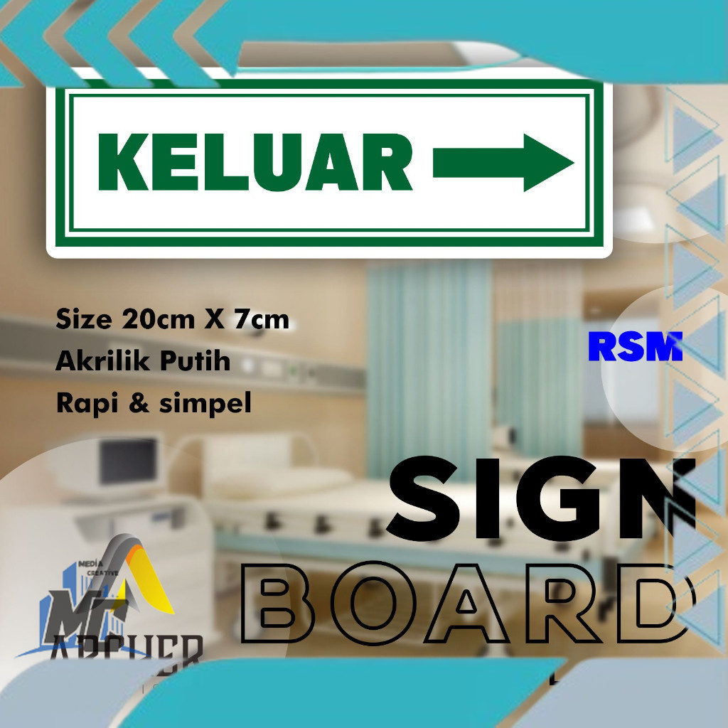 Jual SIGN BOARD PENUNJUK ARAH KELUAR AKRILIK ACRYLIC | Shopee Indonesia