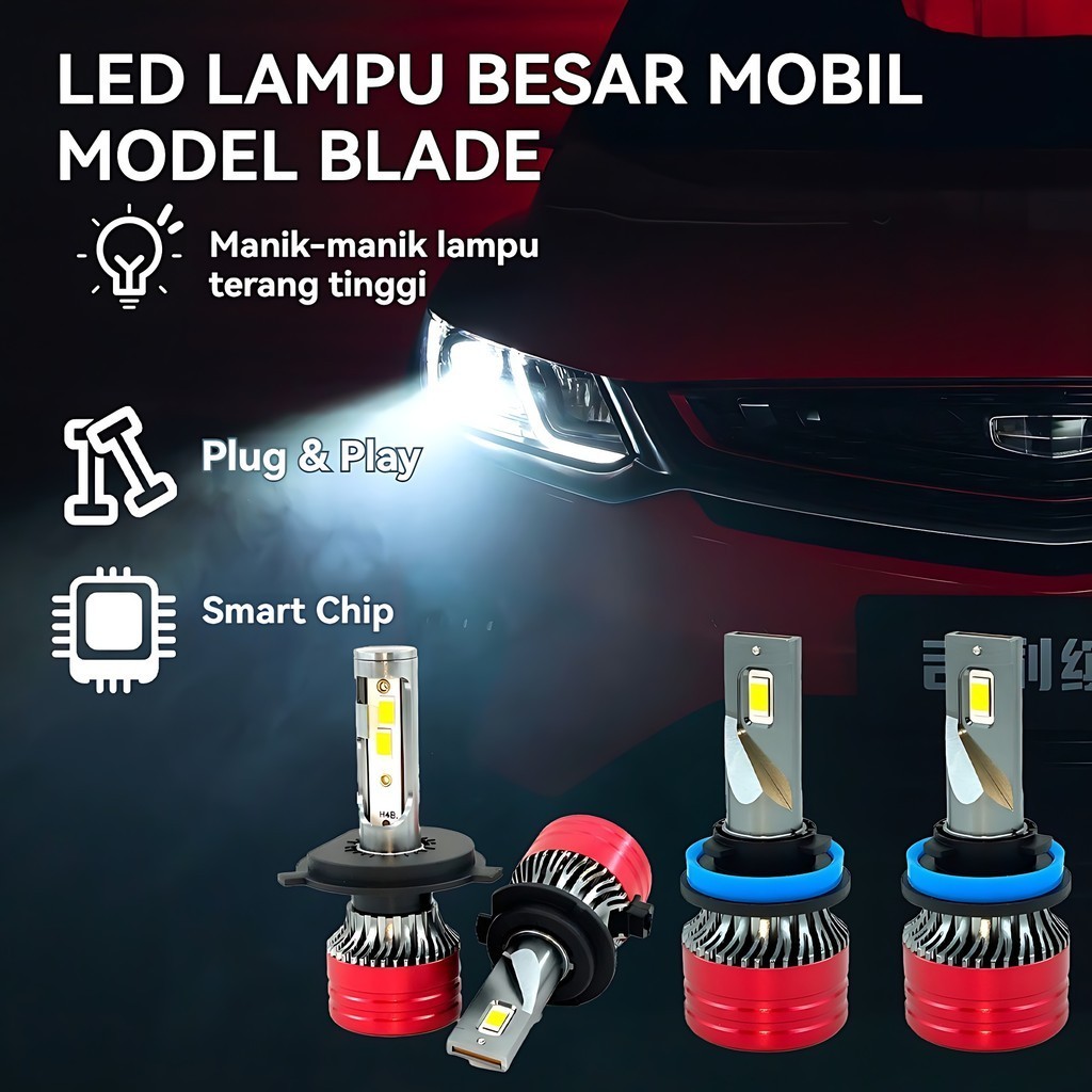 Jual 2Pcs 120W 25000LM H4 LED HEALIGHT H11 H7 H1 LAMPU LED 9005 HB3 ...