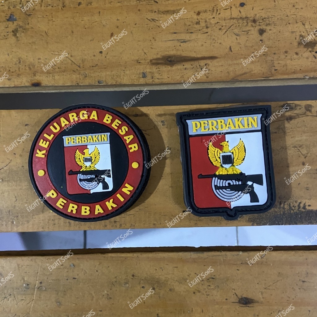 Jual Patch Rubber emblem karet Perekat LOGO Perbakin TNI Perekat ...
