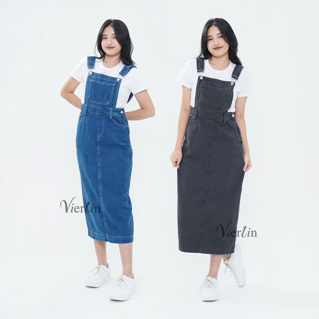 Jual VIERLIN - Jeans 6151 6150 - JUMPSUIT ROK JEANS OVERALL | Shopee ...
