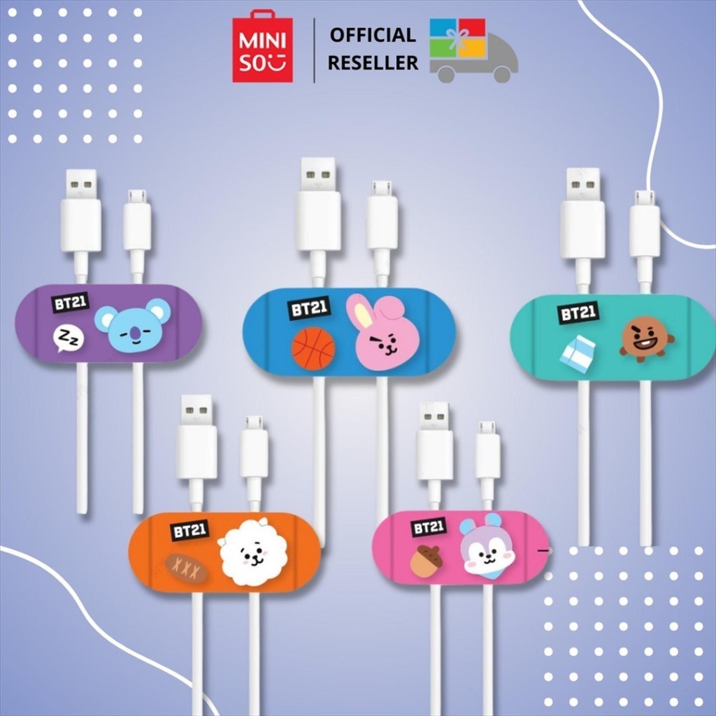 Jual MINISO x BT21 Collection Cable Organizer / Pengikat Cabel | Shopee ...
