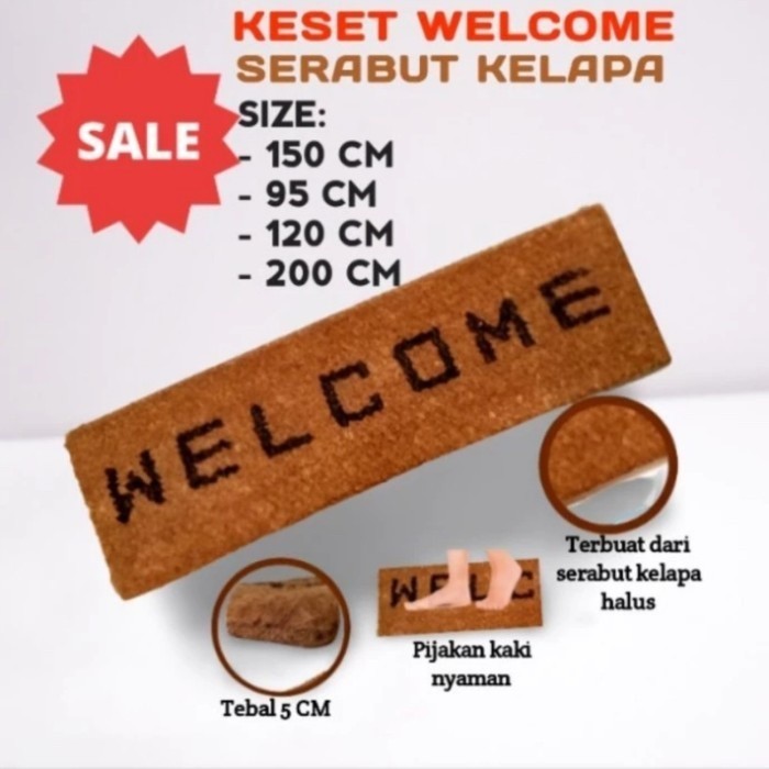 Jual Keset Welcome Serabut Kelapa Tebal Halus Kualitas Super 2 Meter ...