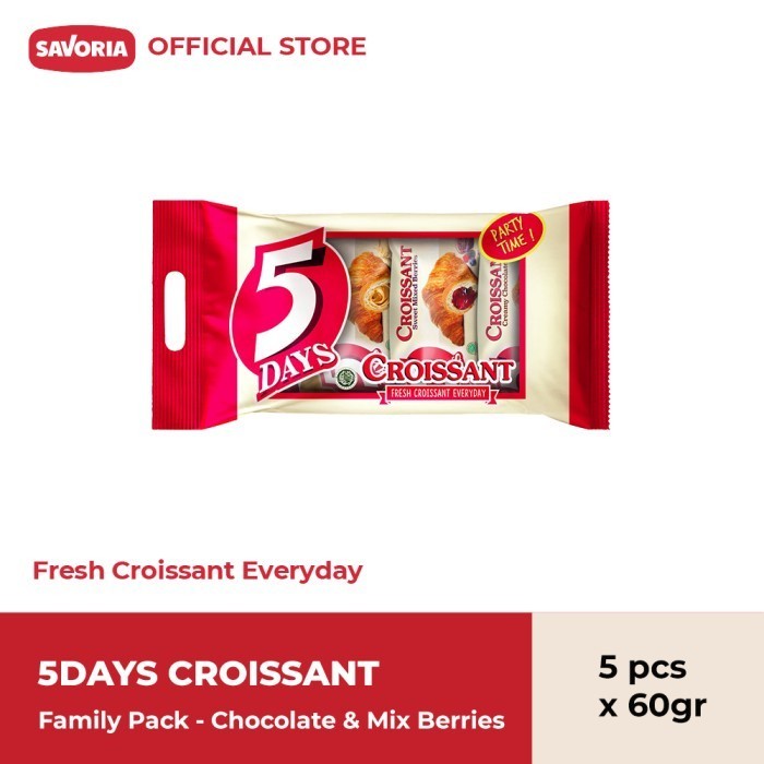 Jual 5 Days Croissant Family Pack - Roti Croisant Isi 5 Pcs x 60g ...