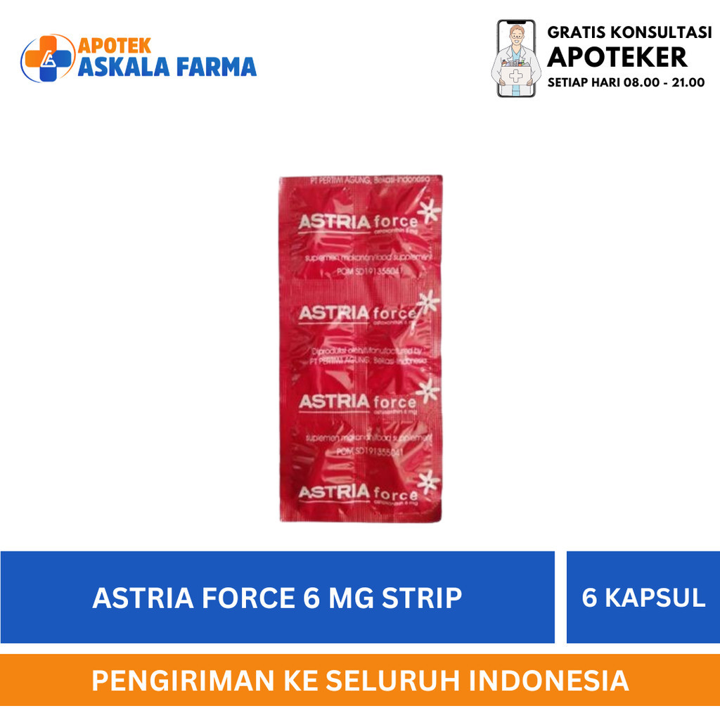 Jual ASTRIA FORCE ASTAXANTHIN 6MG 1 STRIP 6 TABLET | Shopee Indonesia