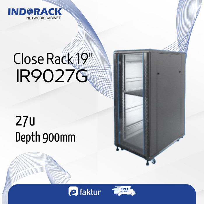Jual IR9027G INDORACK STANDING CLOSE RACK 19 DEPTH 900MM 27U GLASS DOOR ...