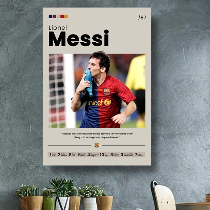 Jual Poster Lionel Messi Barcelona Wall Decor Poster Frame Hiasan ...