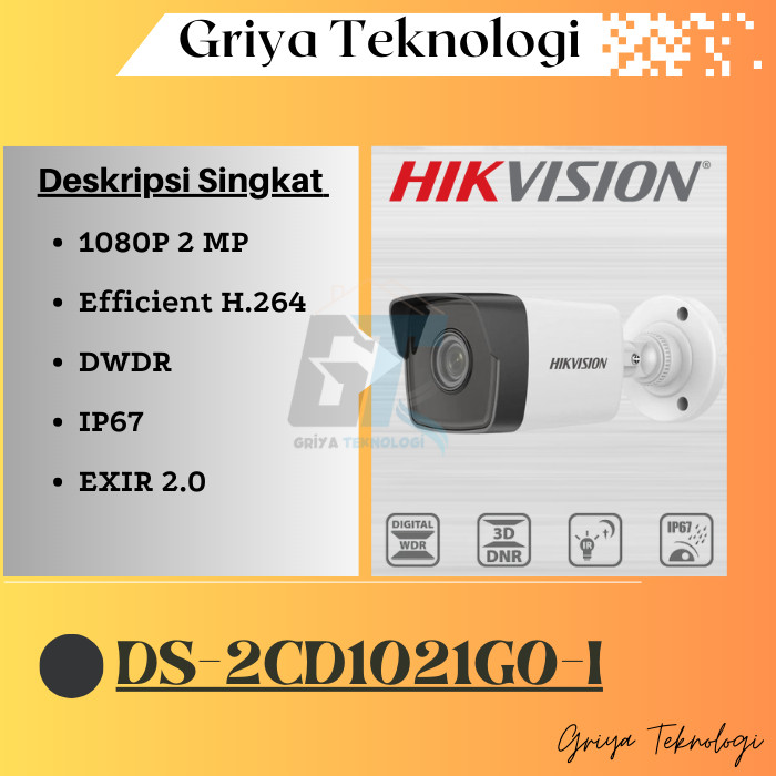 Jual HIKVISION DS-2CD1021G0-I 2MP FIXED BULLET CAMERA | Shopee Indonesia