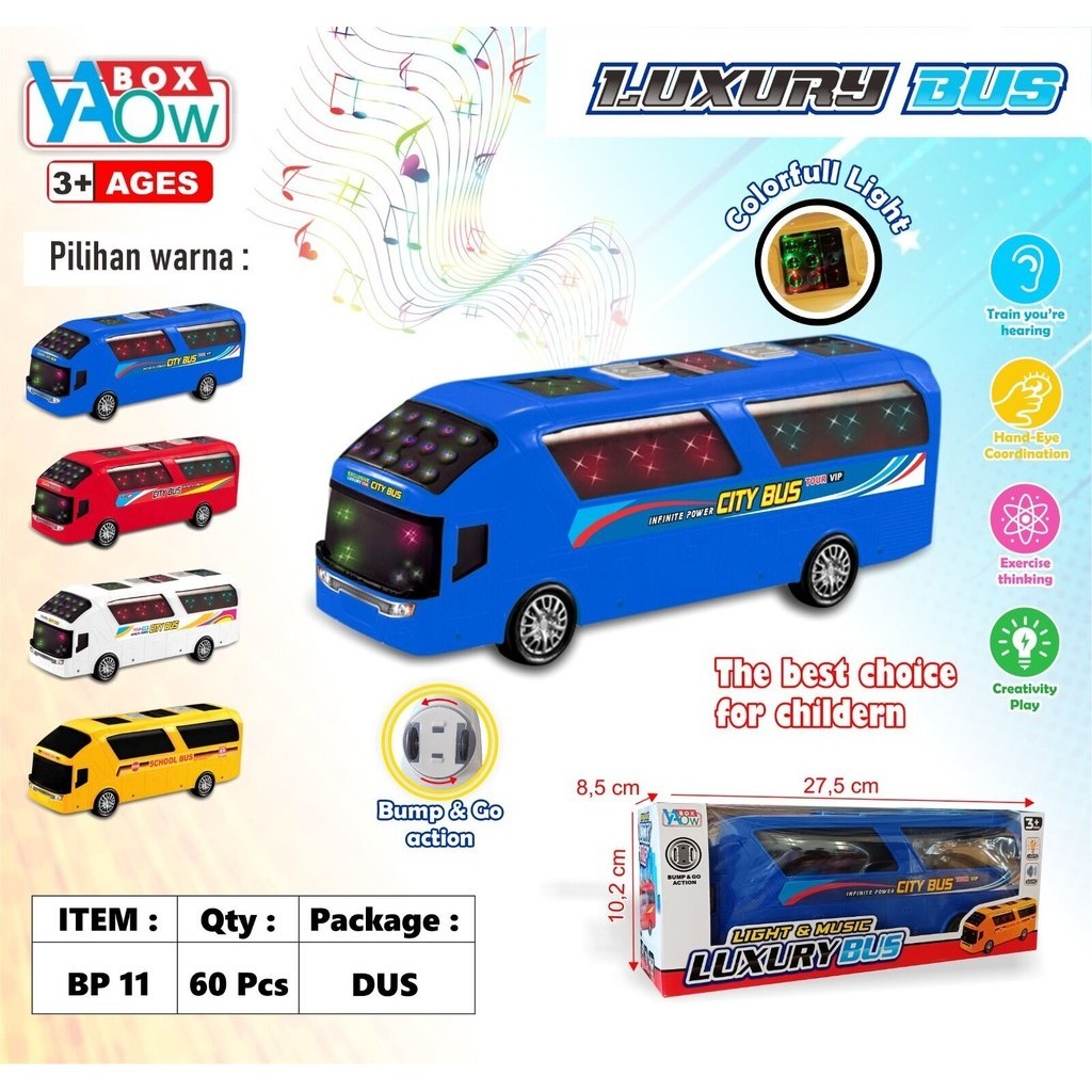 Jual LUXURY bus mainan anak mobil bus sekolah /city bus BP 12 / BP 11 ...