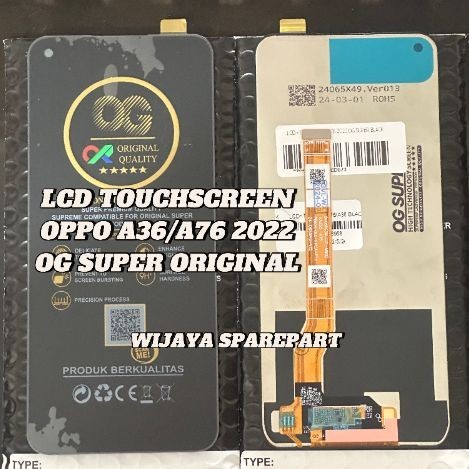 Jual LCD TOUCHSCREEN OPPO A36/A76 2022 OG SUPER ORIGINAL BLACK | Shopee Indonesia