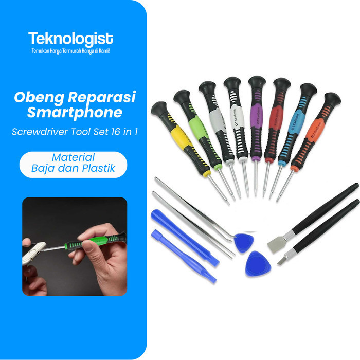 Jual Obeng Reparasi Smartphone Precision Screwdriver Tool Set 16 in 1 | Shopee Indonesia