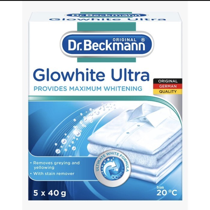 Jual Dr. Beckmann Glowhite Ultra Farbic Whitener 5 sachets x 40g | Shopee Indonesia