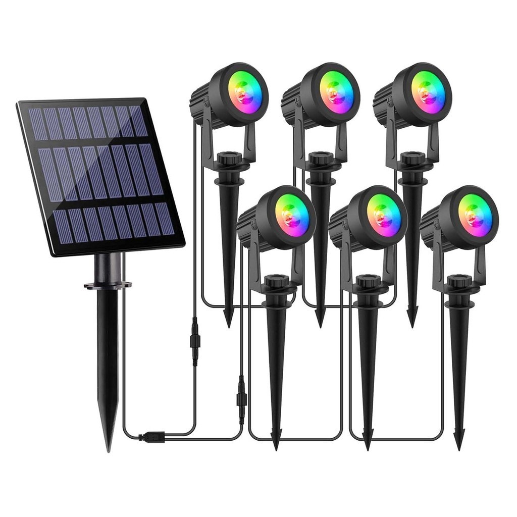 Jual 6 Lights Solar Outdoor Spotlight Garden Pathway Wall Lamp for Tree ...