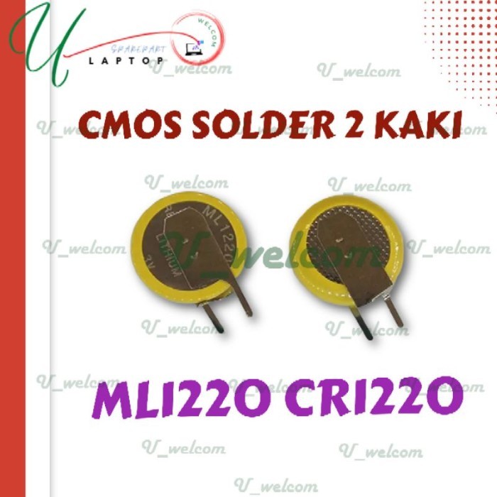 Jual Battery laptop Baterai Battery CMOS Solder CR1220 ML1220 Cmos ...