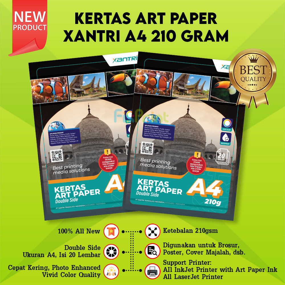 Jual Kertas Photo Paper 210gsm 20 Sheets Kertas Art Paper A4 210 gram ...