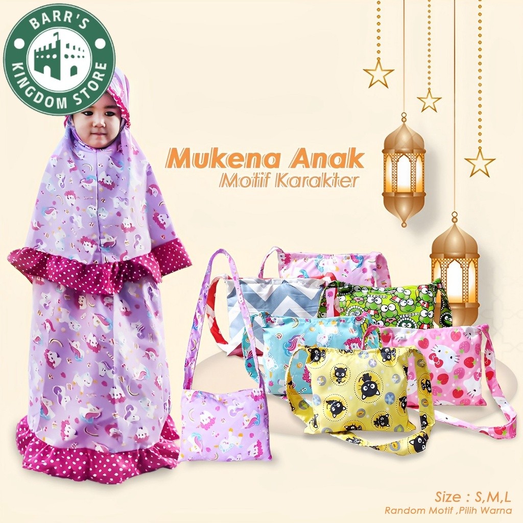 Jual Mukena Anak Plus Tas Motif Karakter Lucu Mukena Anak Muslim Size S ...