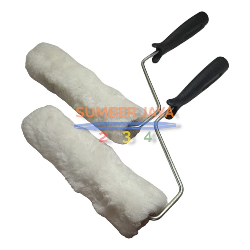Jual Kuas roll cat tembok 9" inch PUTIH Gagang Hitam / Roll cat ...