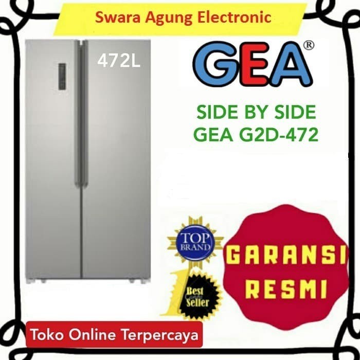 Jual Kulkas Side By Side GEA Type: G2P-472 INOX (Khusus Daerah Medan) | Shopee Indonesia