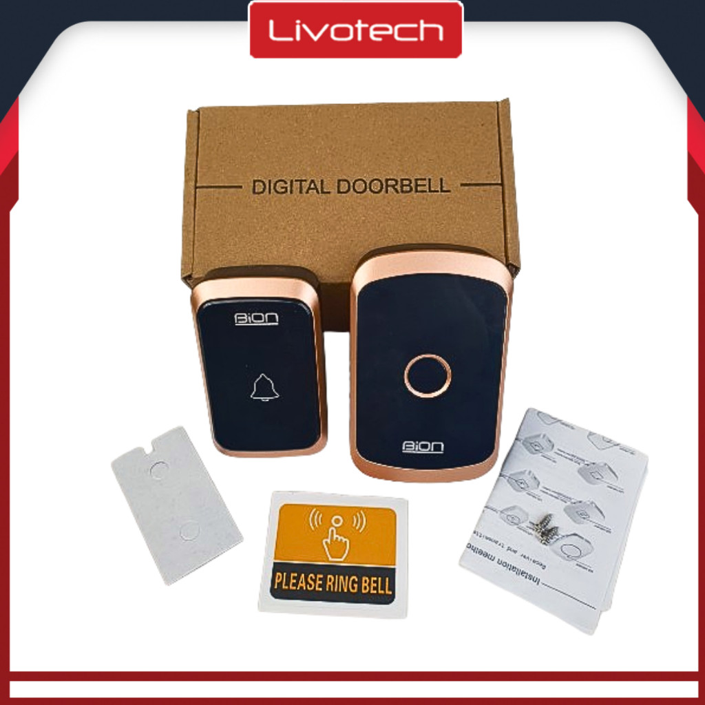 Jual BION Wireless Doorbell DC Baterai (Tanpa Listrik PLN) Waterproof ...