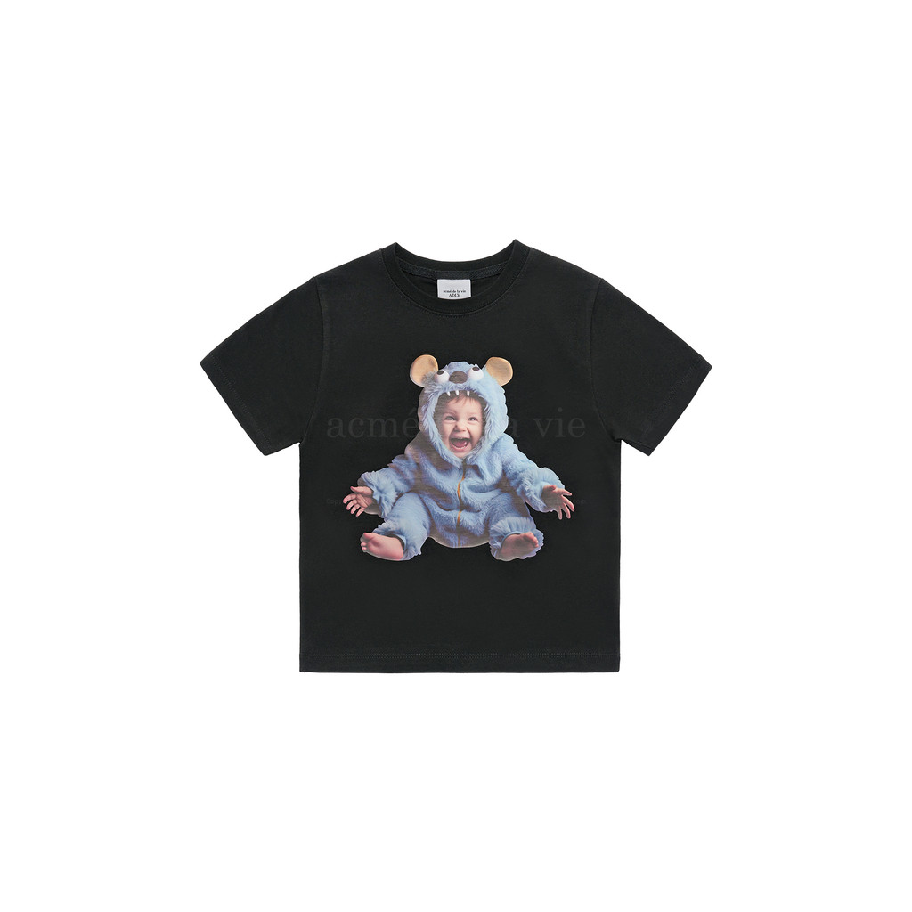 Jual [ADLV] Kids Baby Face Monster Baby Short Sleeve T-Shirt Black ...