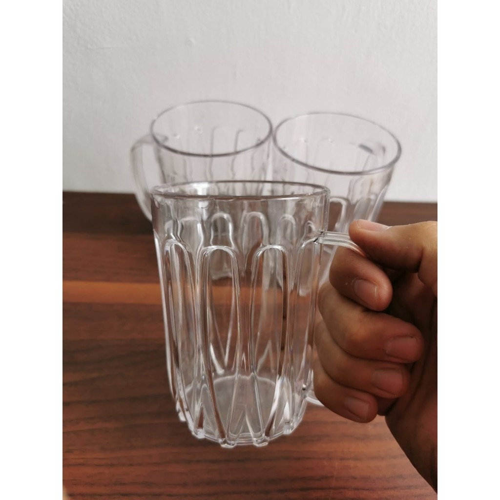Jual 6 Pcs Gelas Plastik 400ml Mug Gelas Bening Gelas Es Teh Manis ...