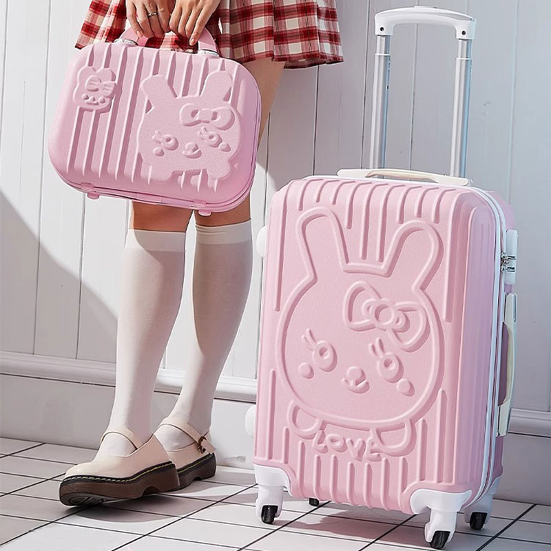Jual Cute Suitcase Pink Trolley Case Student Luggage Carry-on Travel ...