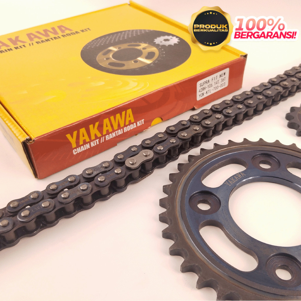 Jual Yakawa Gearset KTL - Paket Rantai dan Gir Motor Honda Supra Fit New, Honda Revo - Ukuran 14 ...