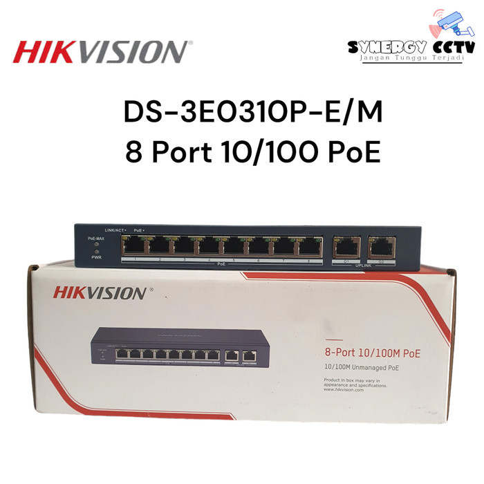 Jual PoE SWITCH HIKVISION 8 PORT 2 UPLINK DS-3E0310P-E/M UNMANAGED POE ...