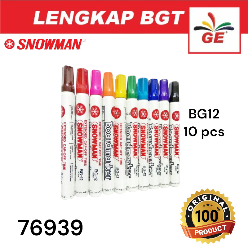 Jual SNOWMAN Spidol Board Marker BG12 10 Macam Warna 10 PCS(SET ...