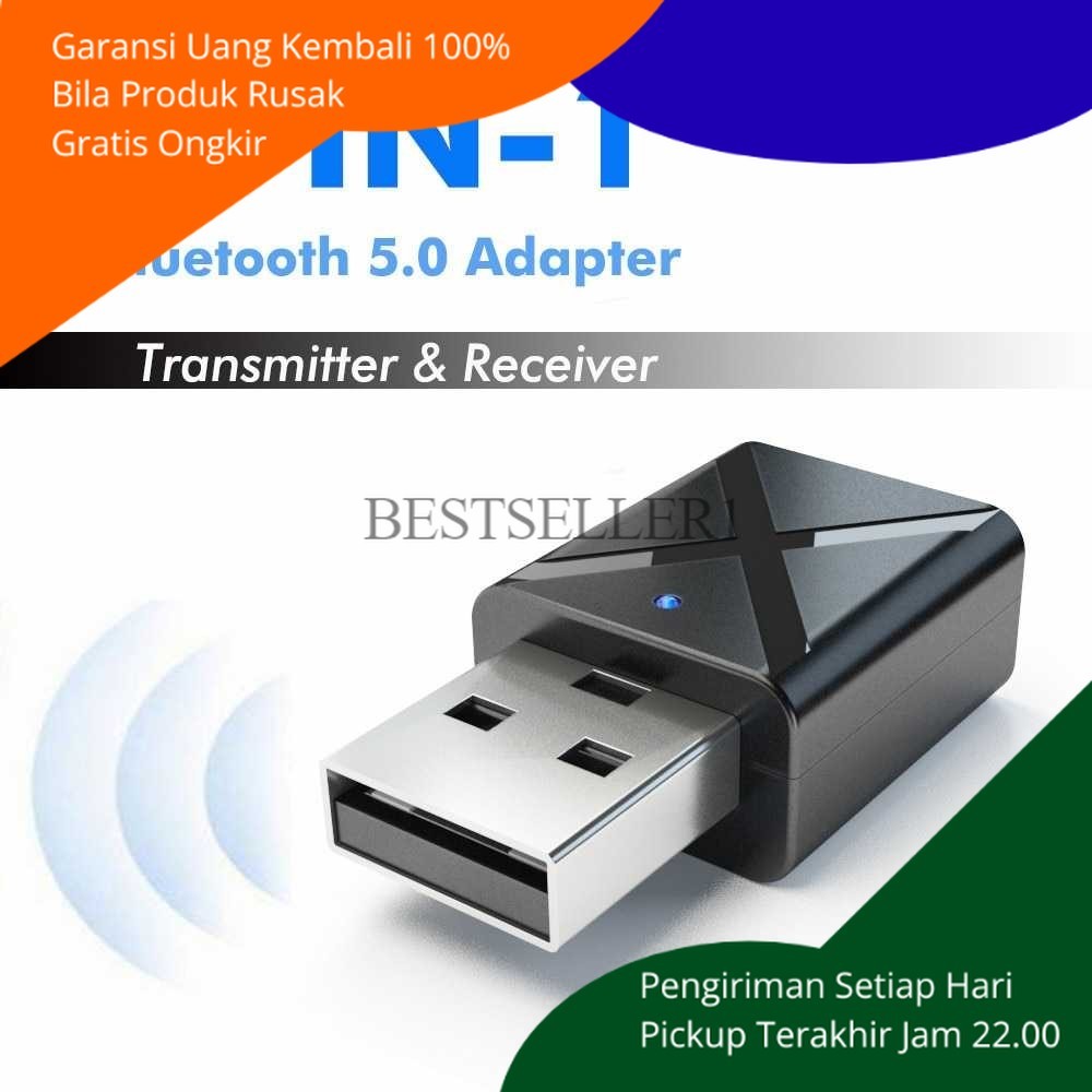 Jual BS USB Bluetooth 5.0 Dongle Wireless Adapter Receiver Audio Musik ...