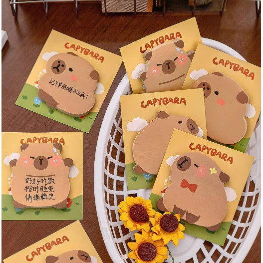 Jual Sticky Note Lucu Isi 30 Lembar Motif Capybara Lucu Note Catatan ...