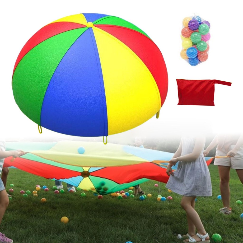 Jual Rainbow Parachute Toy Color Perception Tent Game Kids Outdoor Game ...