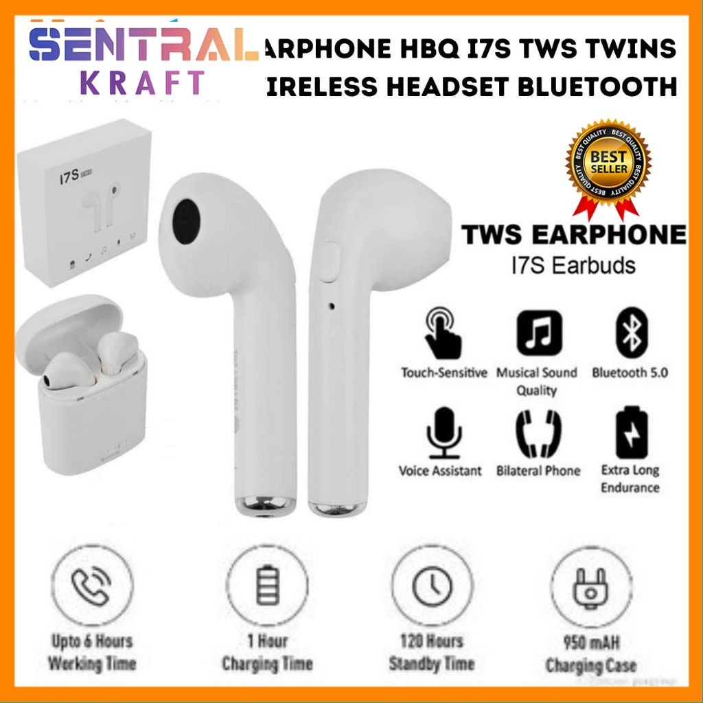 Jual Earphone HBQ i7S TWS Twins Wireless Headset Bluetooth Mini V4.2 ...