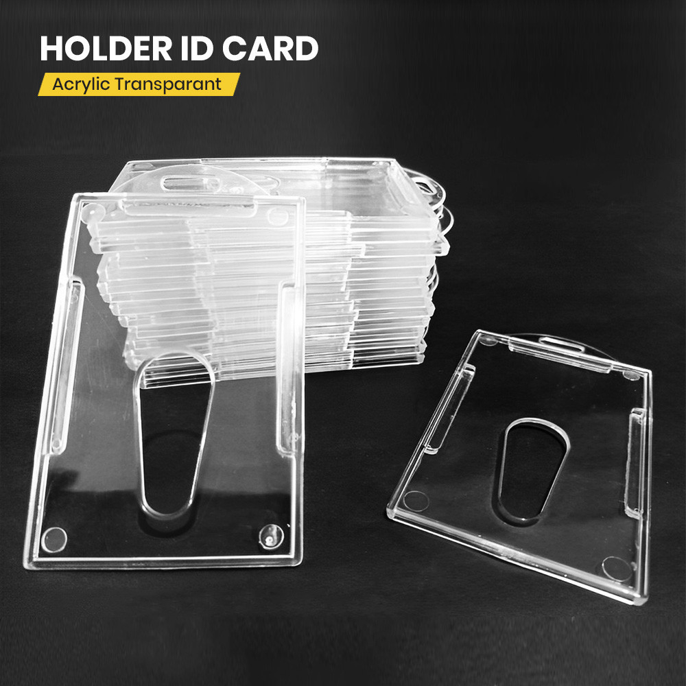 Jual HOLDER ACRYLIC TRANSPARANT / FRAME ID CARD NAME TAG Mika Kaca Akrilik Bening Case Holder ...