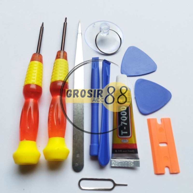Jual Obeng Service Hp 10 in 1 + Lem T7000 3 Ml Hitam ( G88 ) | Shopee ...