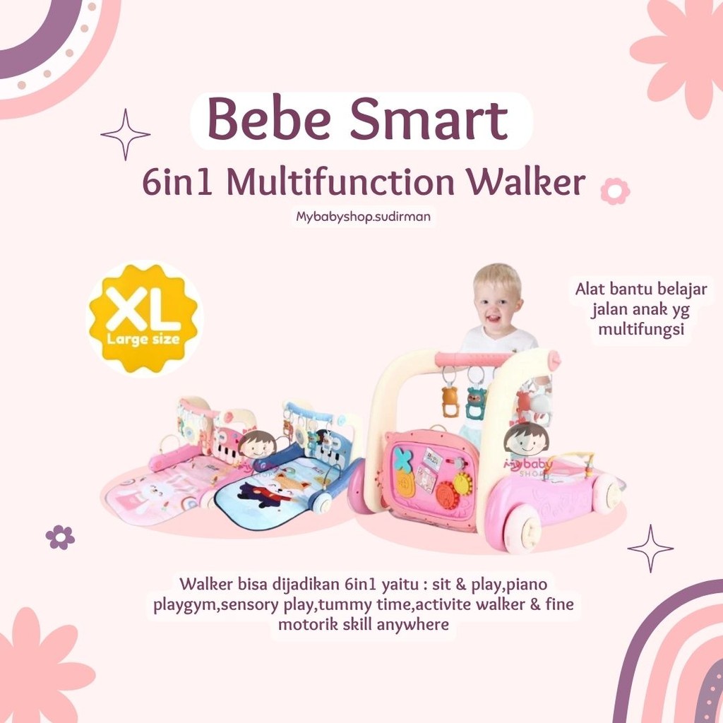 Jual BEBE SMART 6 in 1 Multifunction Baby Walker / Push Walker ...
