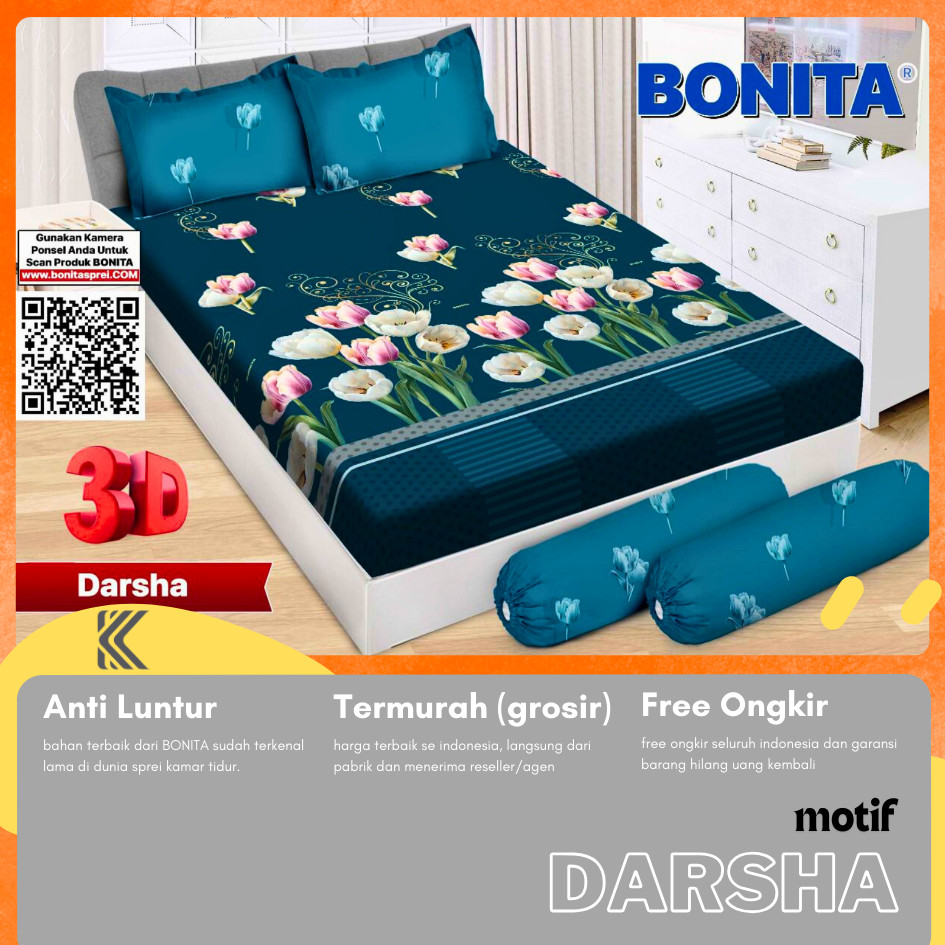 Jual Sprei Bonita Original Darsha King 180x200 No 1 3D Cantik Premium ...