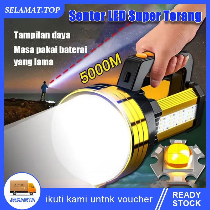 Jual Senter LED Super Terang Jarak Jauh 3 Mode Senter Camping Jumbo ...