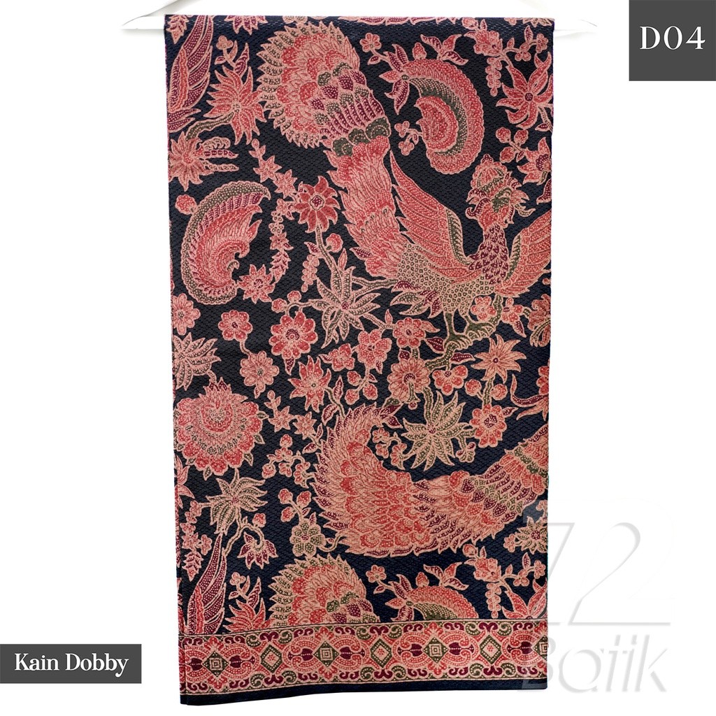 Jual KAIN BATIK PREMIUM Bahan Dobby Motif Merak Sari Warna Hitam 725103 ...